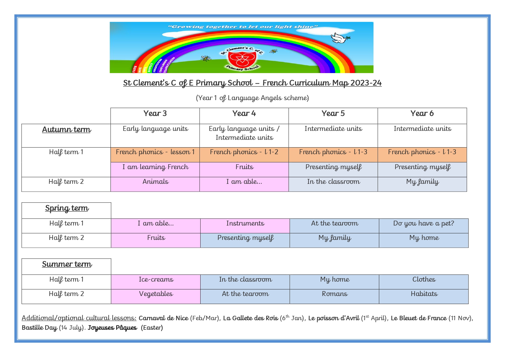 MFL French - St Clements C of E Primary School